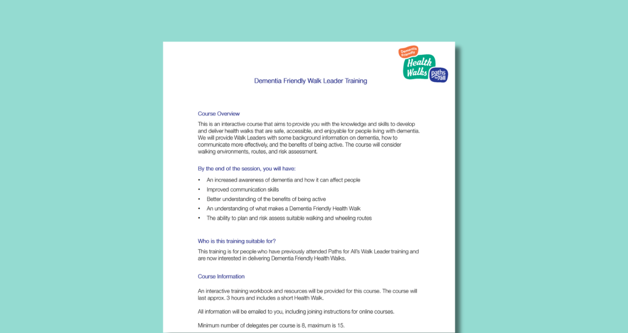 Dementia Friendly Walk Leader Training overview - Paths for All | Paths ... Dementia Friendly Walk Leader Training overview - Paths for All | Paths ...